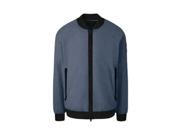 オギ　  FABER BOMBER JACKET Canada Goose: Blue Faber Bomber Jacket | SSENSE Canada